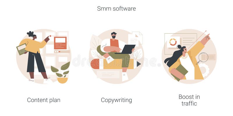 Smm Software Abstract Concept Vector Illustrations. Stock Vector ...
