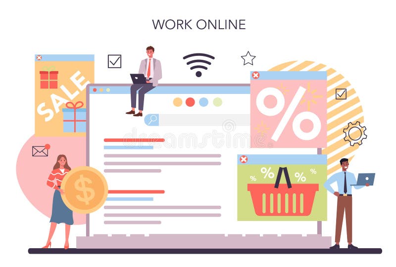 SMM and Website Promotion Online Service or Platform Stock Illustration ...