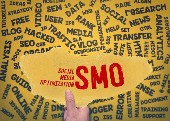 SMO- Search Media Optimization, Hands Holding Blank Paper Stock Image ...