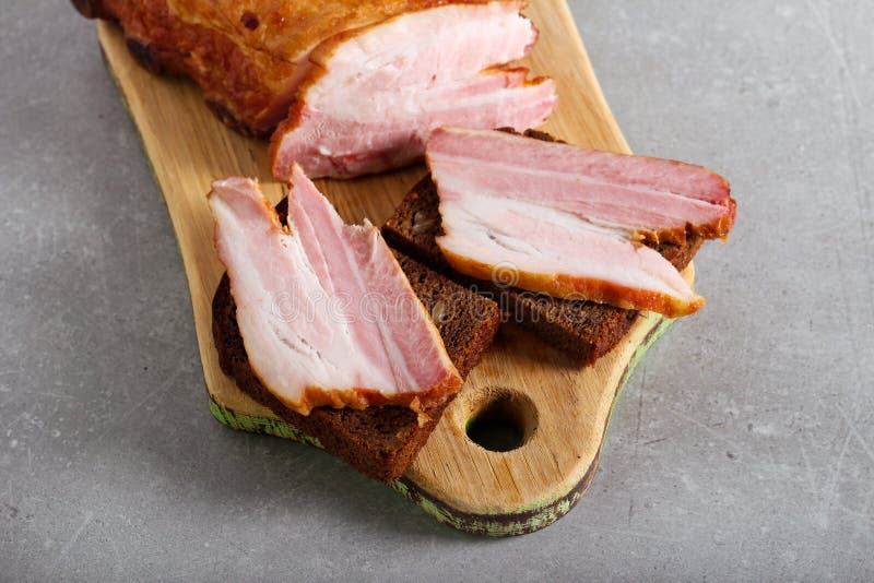 Smocked Meat with Fat, Sliced Stock Image - Image of unhealthy, treat ...