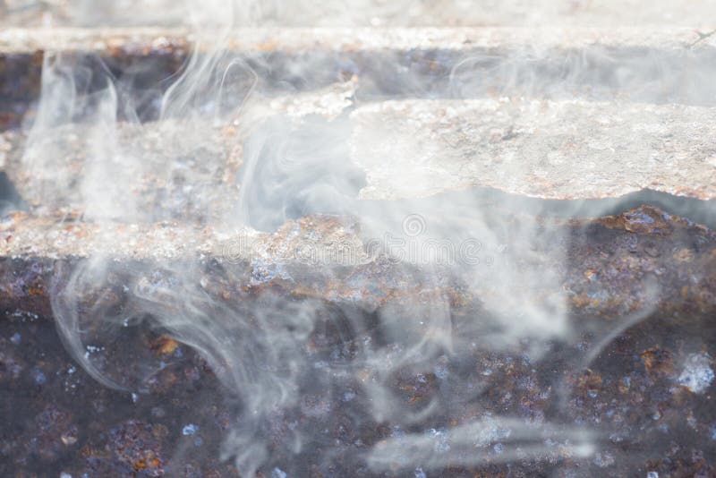 Smog Against Rusted and Worn Out Metal Objects Stock Photo - Image of ...