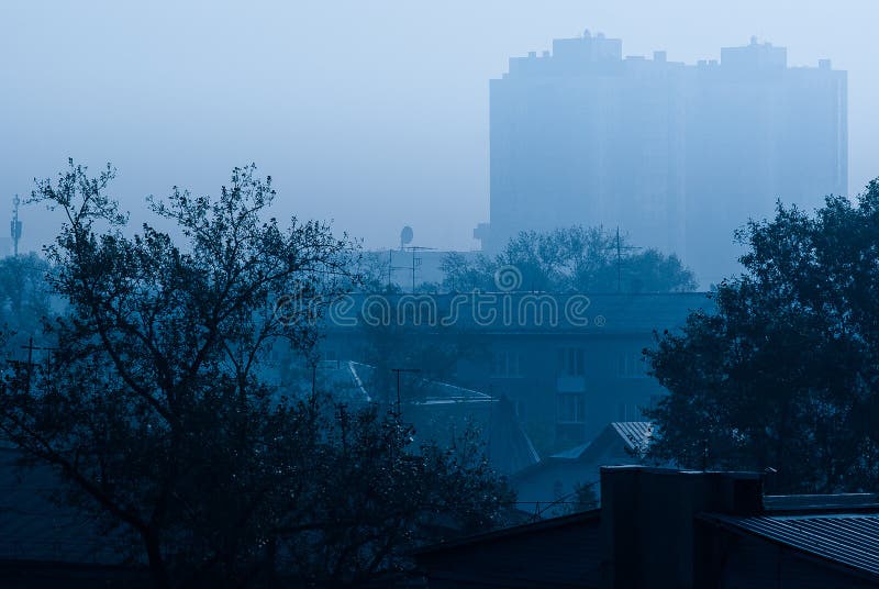 Smog stock photo. Image of sunset, light, cityscape - 100952428
