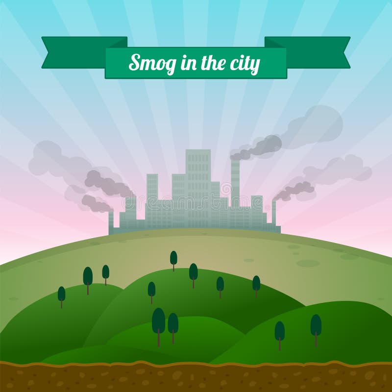 Smog in the city stock vector. Illustration of backgrounds - 47361851