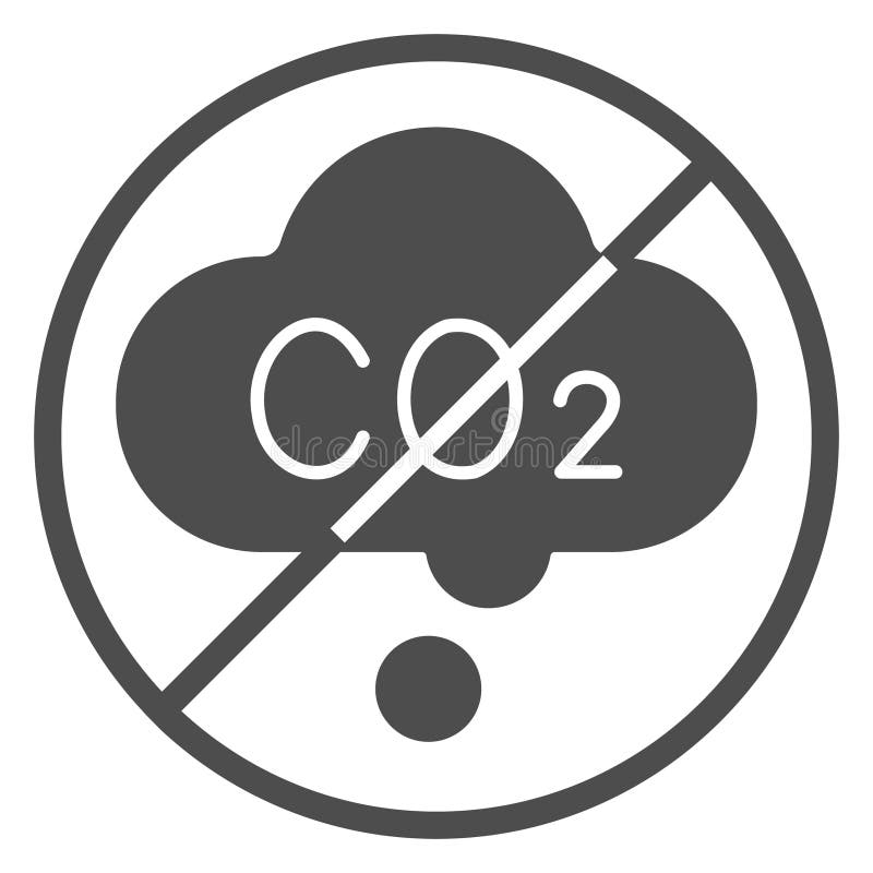 Smog Cloud Prohibited Solid Icon, No Carbon Dioxide Emission Concept ...