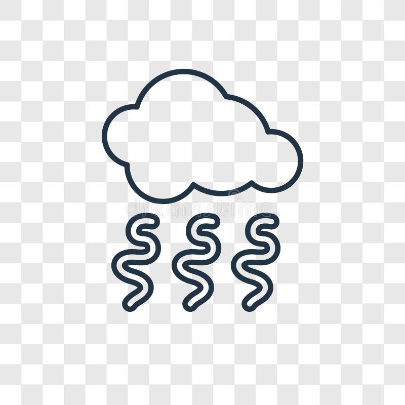 Smog Concept Vector Linear Icon Isolated on Transparent Background ...