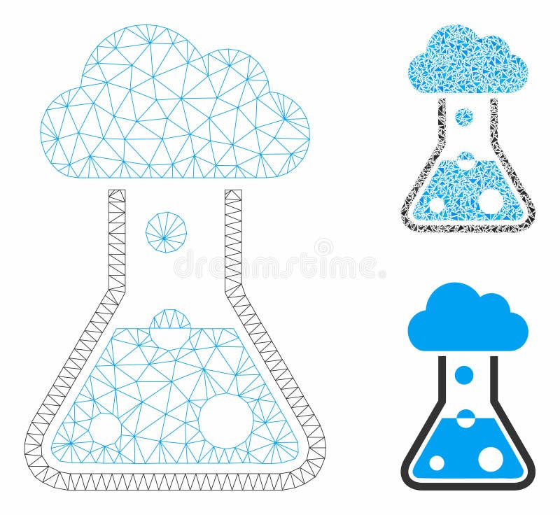 Smog Flask Vector Mesh Wire Frame Model And Triangle Mosaic Icon Stock