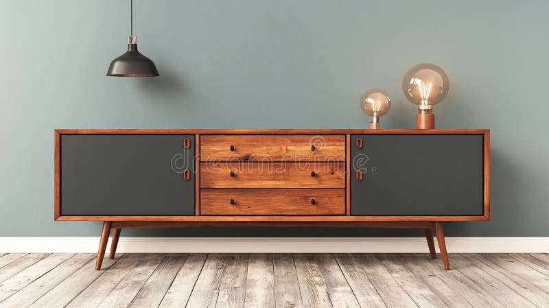 Smog Glass Table Lamp Brightens the Living Room Console Stock Photo ...