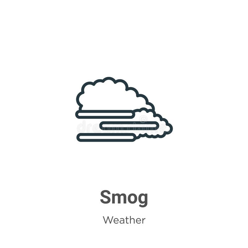Smog Outline Vector Icon. Thin Line Black Smog Icon, Flat Vector Simple ...