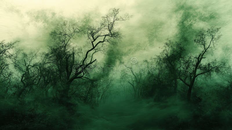 Smog Over Green Forest AR 169 Stock Illustration - Illustration of ...