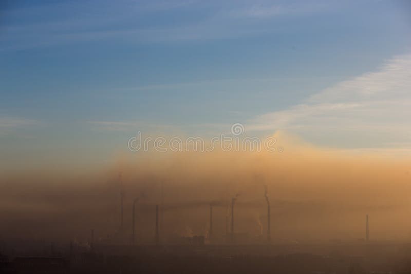 Smog over plant stock photo. Image of fuel, power, pollution - 37636996