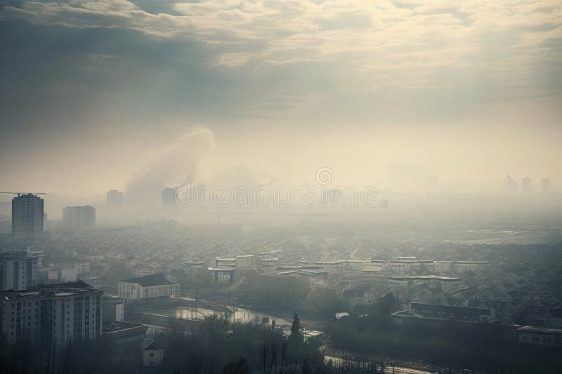 Smog-polluted Sky, with View of Natural Landscape or Cityscape in the ...