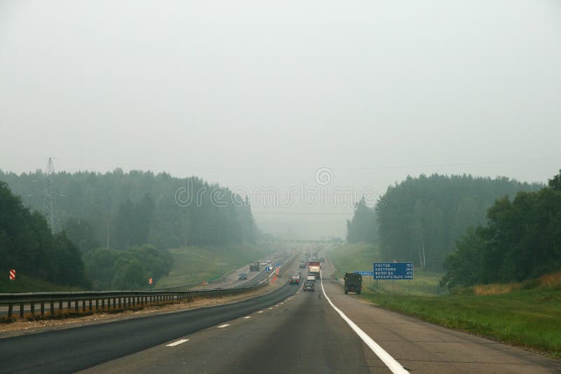 Smog on the road editorial stock image. Image of fire - 15608909