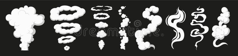 Smog Smell Collection, Puff Smoke, Explosion Elements8 Stock Vector ...
