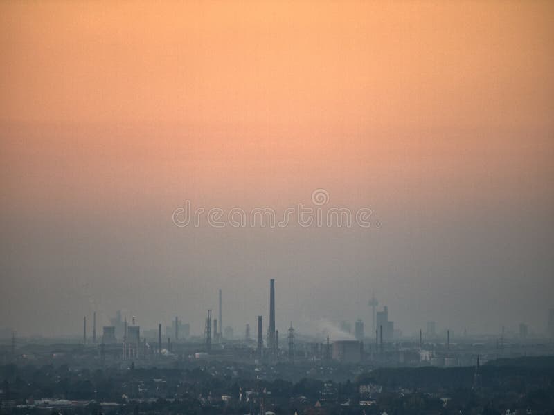Sunset Smoggy Mountain Background Stock Image - Image of season ...