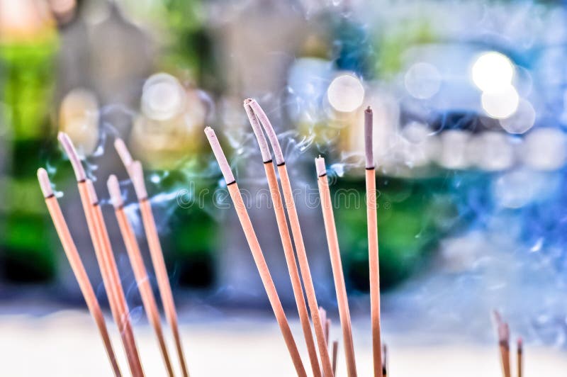 Smok of joss stick stock image. Image of belief, heat - 24487991
