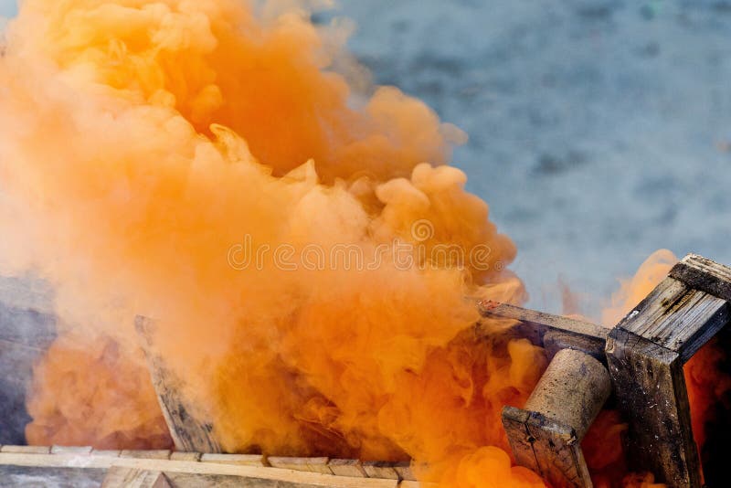 Smoke stock photo. Image of tube, orange, army, mark - 23035092