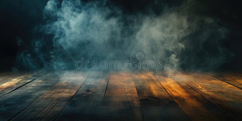 Smoke Above Wooden Table: Dark Background and Ethereal Mist, Rustic ...