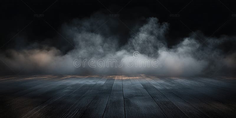 Smoke Above Wooden Table: Dark Background and Ethereal Mist, Rustic ...