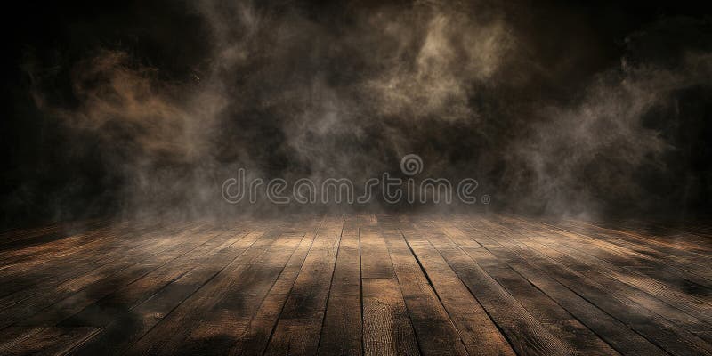 Smoke Above Wooden Table: Dark Background and Ethereal Mist, Rustic ...