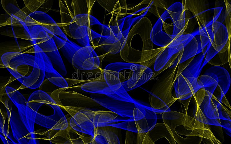 Abstract Yellow Flowing Smoke Background Stock Illustration ...