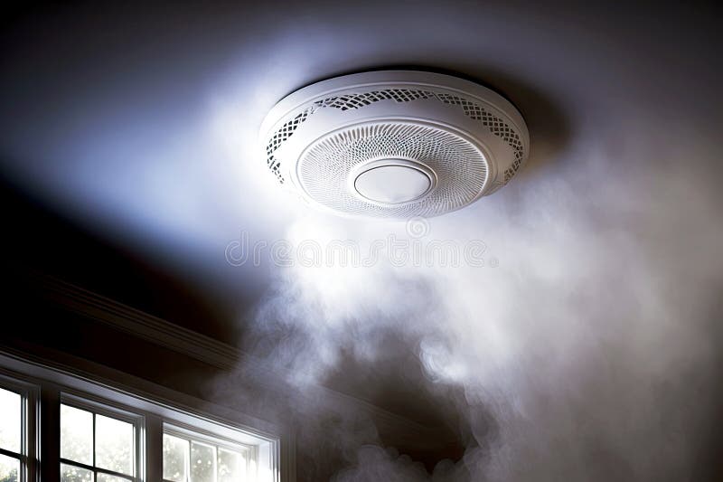 Smoke Alarm Fire Sensor Installed on Ceiling Stock Illustration ...