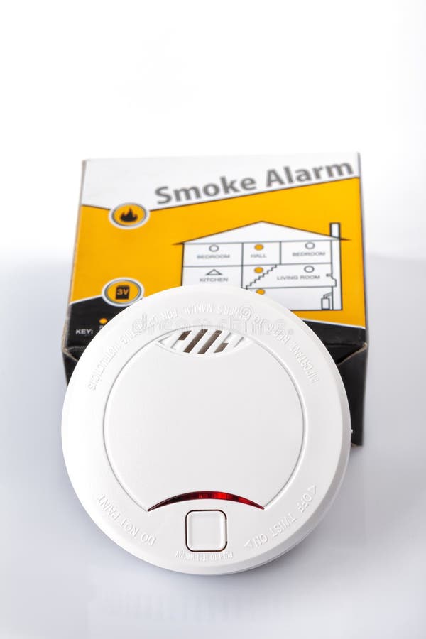 A Smoke Alarm with Its Box Isolated on White Editorial Stock Photo ...
