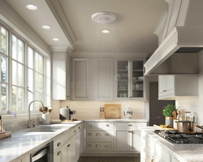 A Smoke Alarm in a Kitchen Going Off with a Piercing Sound when ...