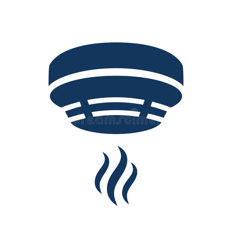 Smoke alarm vector icon stock vector. Illustration of blue - 103097229