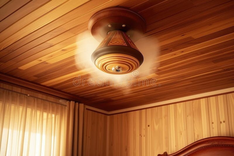 Smoke Alarm on a Wooden Ceiling, Interior Design Stock Illustration ...