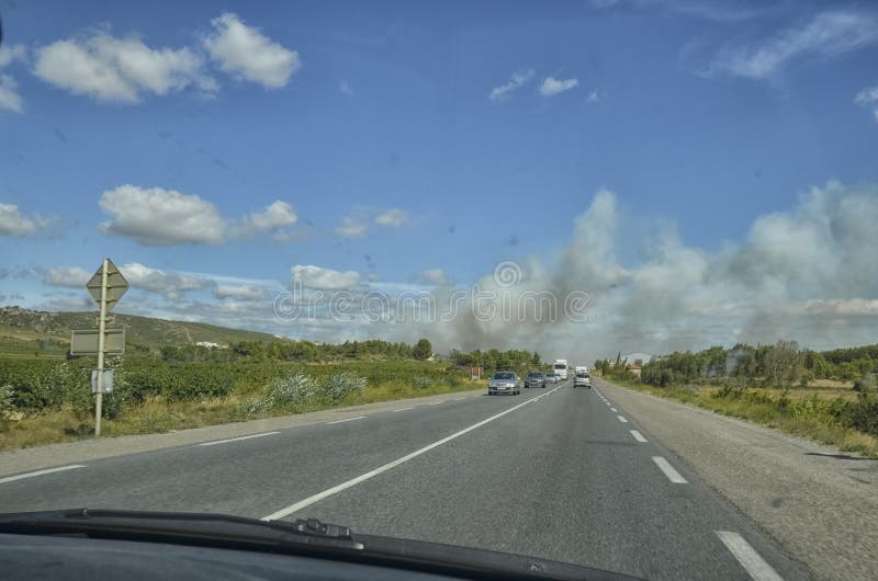 Smoke of an Arson from Inside the Car Stock Image - Image of smoke ...