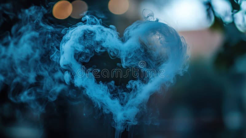 Smoke Art Forming a Heart Shape at Night Stock Image - Image of feeling ...