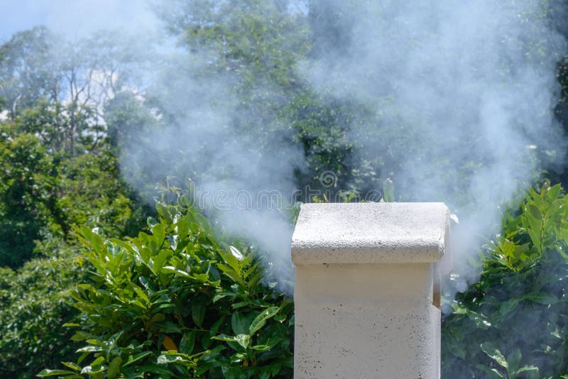 Smoke Barbecue chimney stock photo. Image of cooking - 144483214