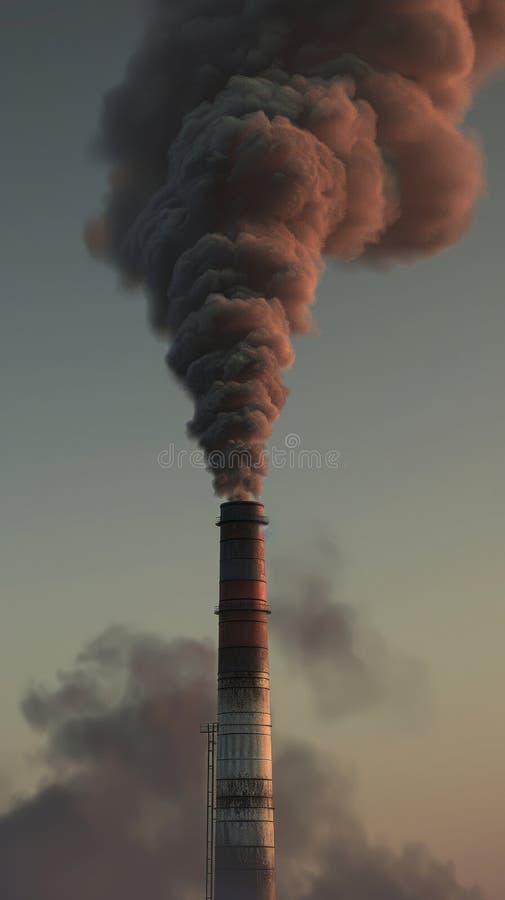 Smoke Billowing from Industrial Chimney Stack, Pollution Concept Stock ...