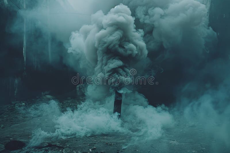 Smoke Billowing Out from a Industrial Pipe Emerging in the Middle of ...
