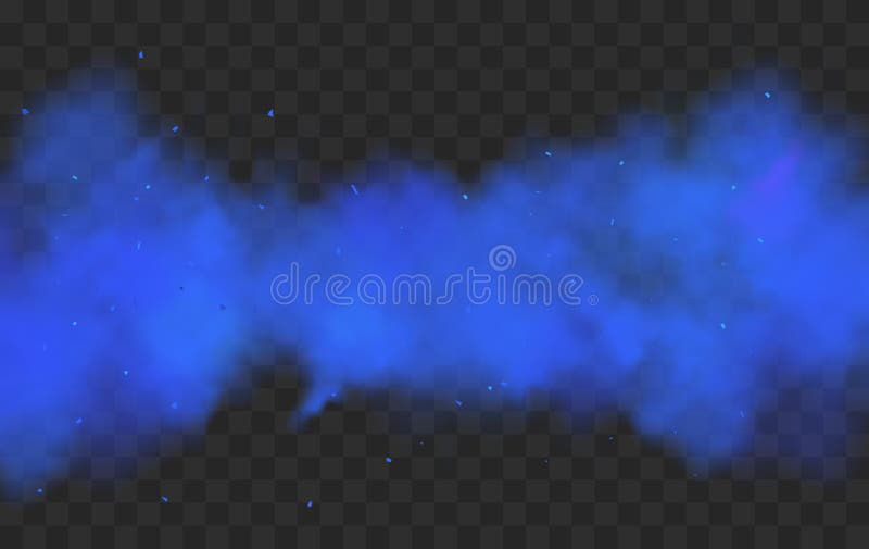 Smoke Blue Fog Background Effect. Vector Blue Steam Cloud Mist Smoke ...