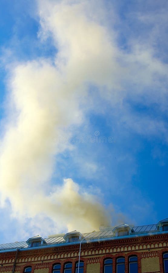 Smoke from Building Fire stock image. Image of outside - 18887433