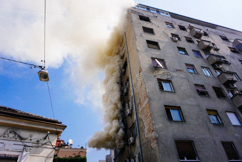 Smoke from a building stock photo. Image of outdoors - 88512812