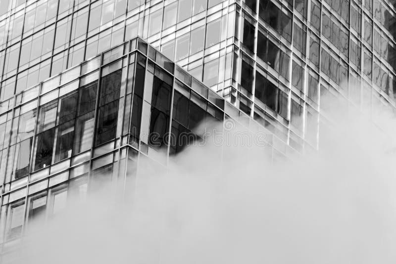 Smoke on the building stock photo. Image of glass, office - 98628806