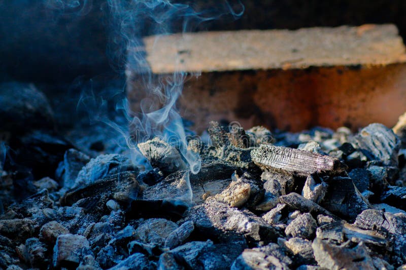 Smoke from a Burning Fire Develops in the Wind Stock Image - Image of ...