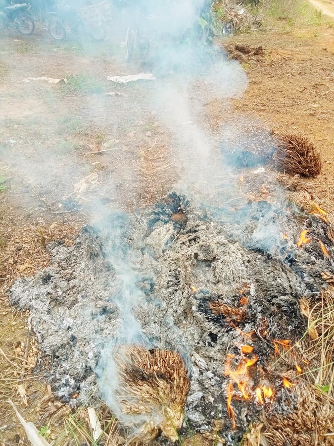 Smoke from Burning Waste Which Can Release Carbon Dioxide Stock Image ...