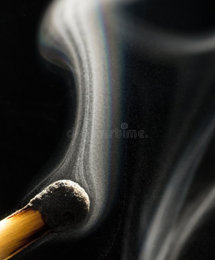 Smoke on a burnt match. stock photo. Image of fumes - 187794804