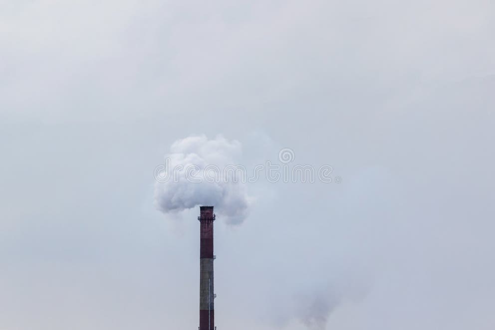 Smoke Cap from a Pipe Against the Sky Stock Image - Image of refinery ...