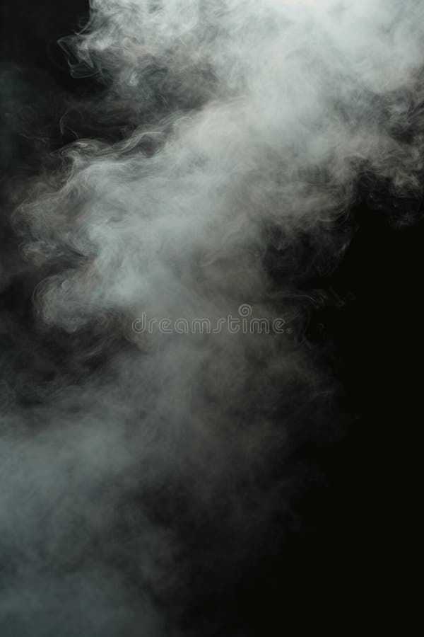 Smoke Captured in a Close-up Shot on a Black Background. Suitable for ...