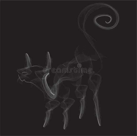 Smoke cat stock vector. Illustration of artistic, mysterious - 13913306