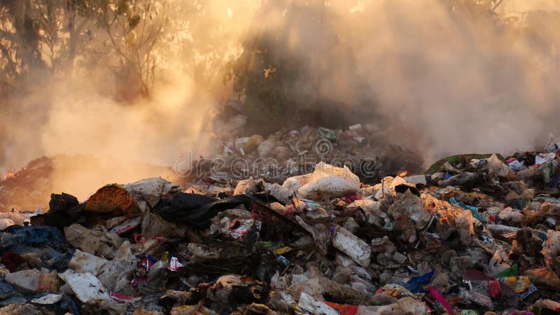 Smoke Caused by Burning Waste Stock Footage - Video of front, lined ...