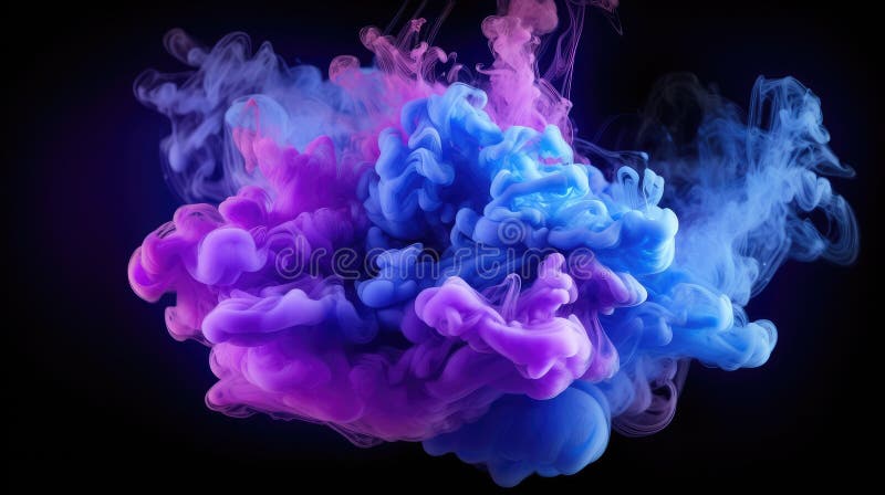 Smoke Cloud Pink and Blue Abstract Dark Background Stock Illustration ...