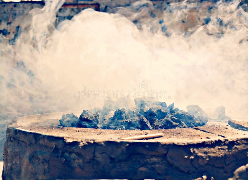 Smoke on coal stock image. Image of coal, smoke, street - 114190049