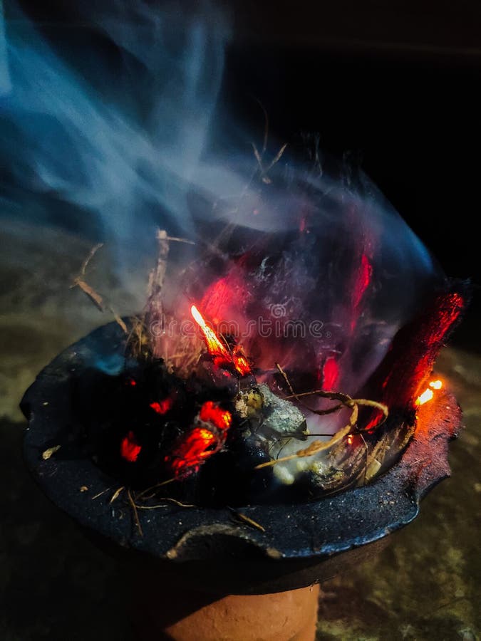 Smoke from coconut cell stock image. Image of darkness - 187100679