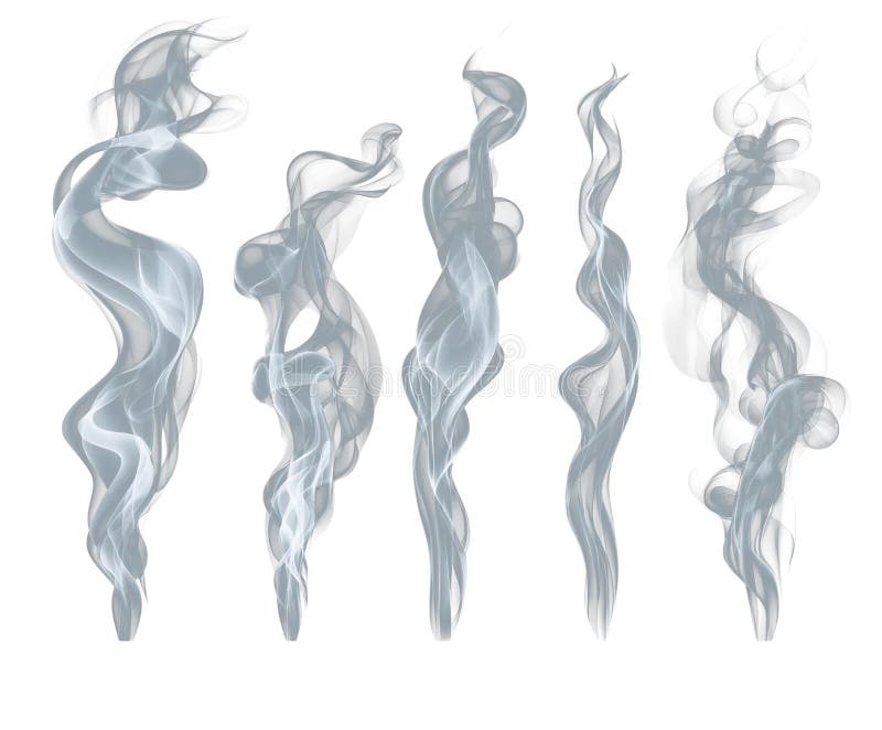 Smoke Collection - Gray Swirling Smoke Effects Isolated on White Stock ...