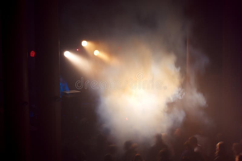 Smoke, Concert and Crowd of People Stock Photo - Image of crowd ...